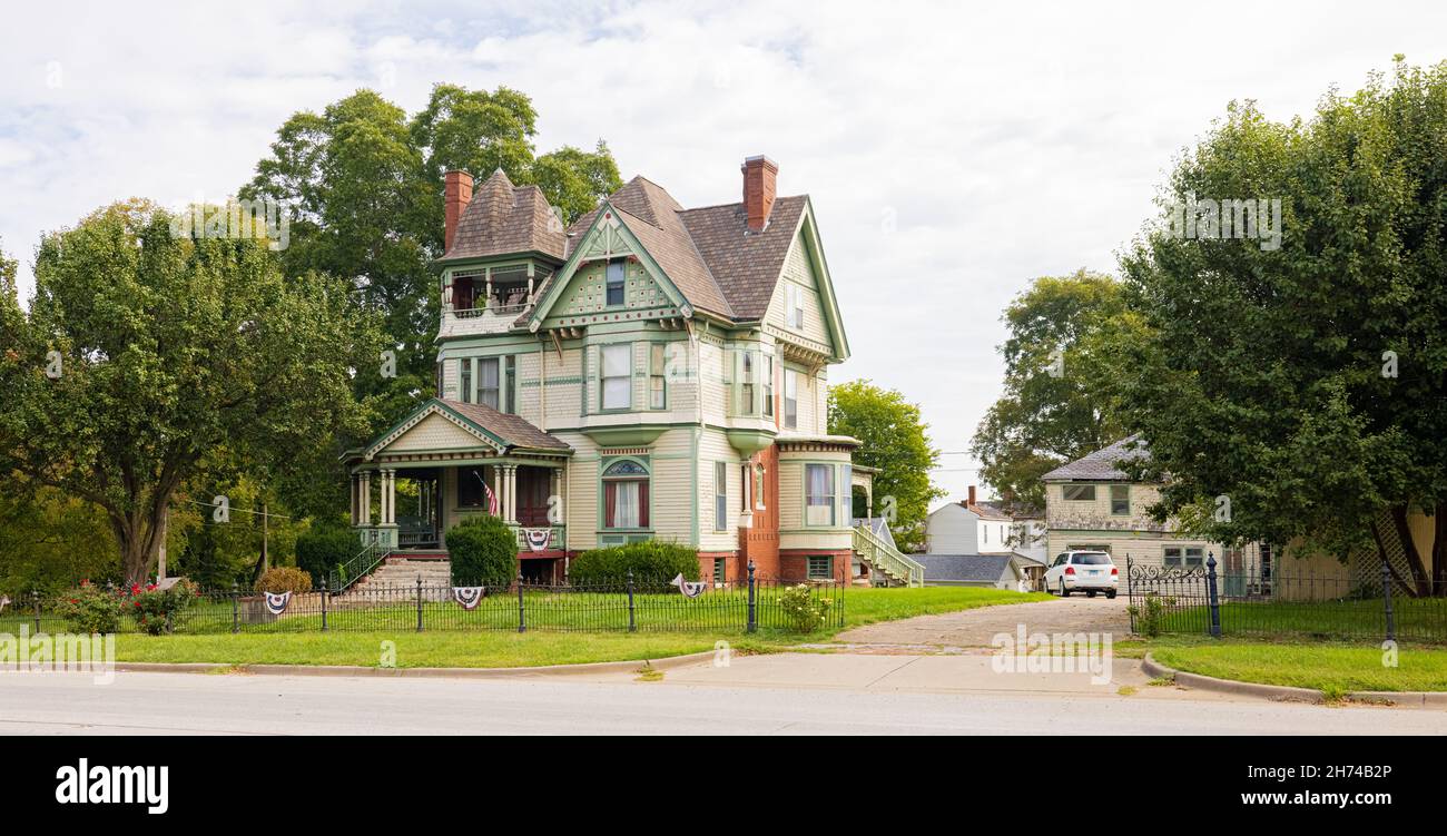 Grayville, Illinois, USA - October 1, 2021: Beautifull Antique House on ...