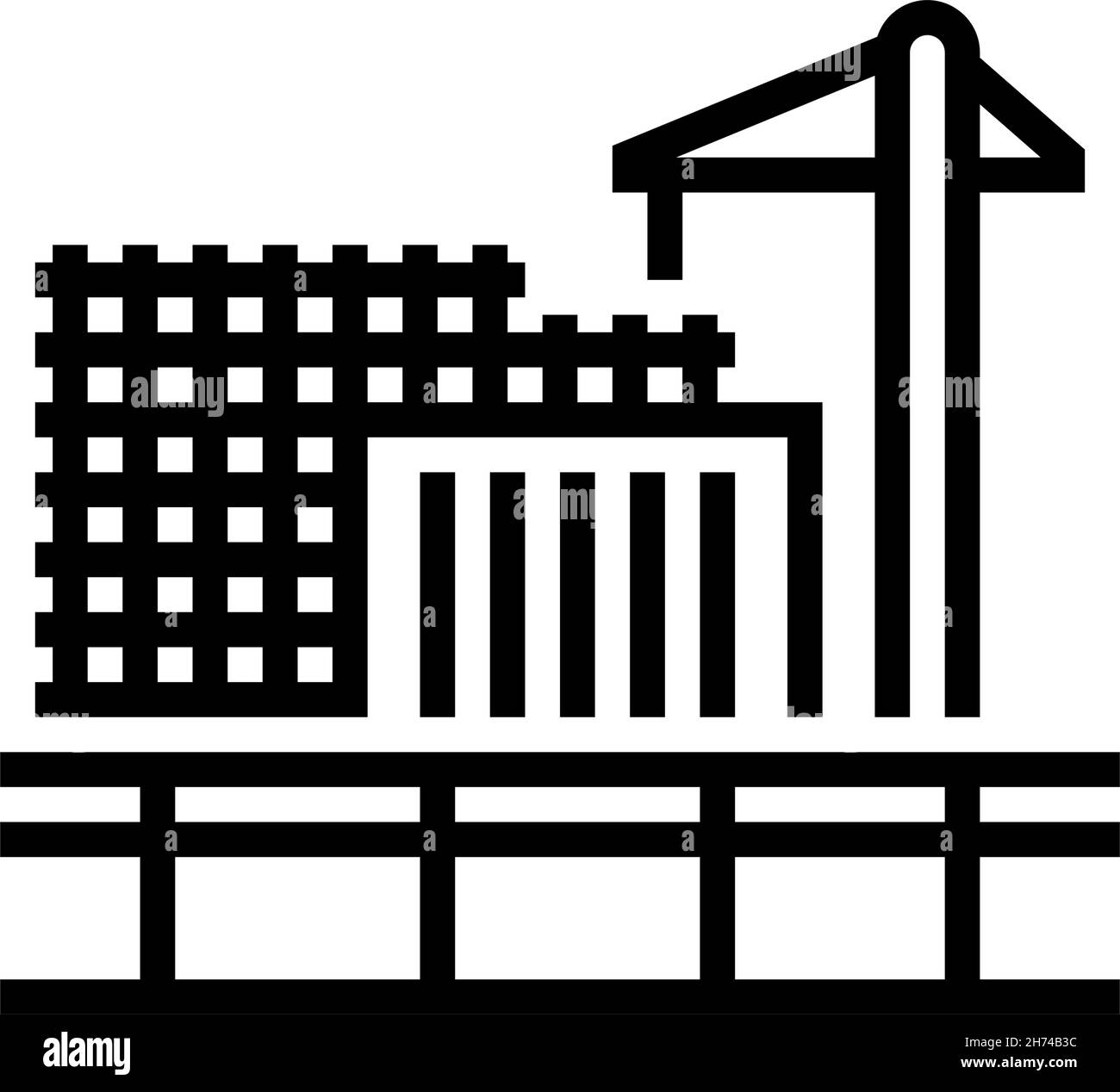 building construction line icon vector illustration Stock Vector Image ...