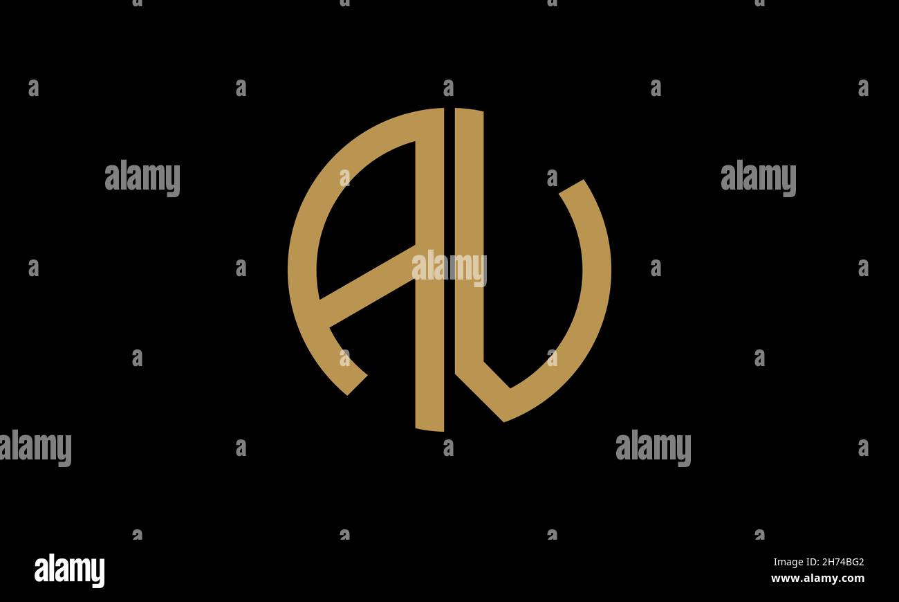 Alphabet AV or VA illustration monogram vector logo template in round ...