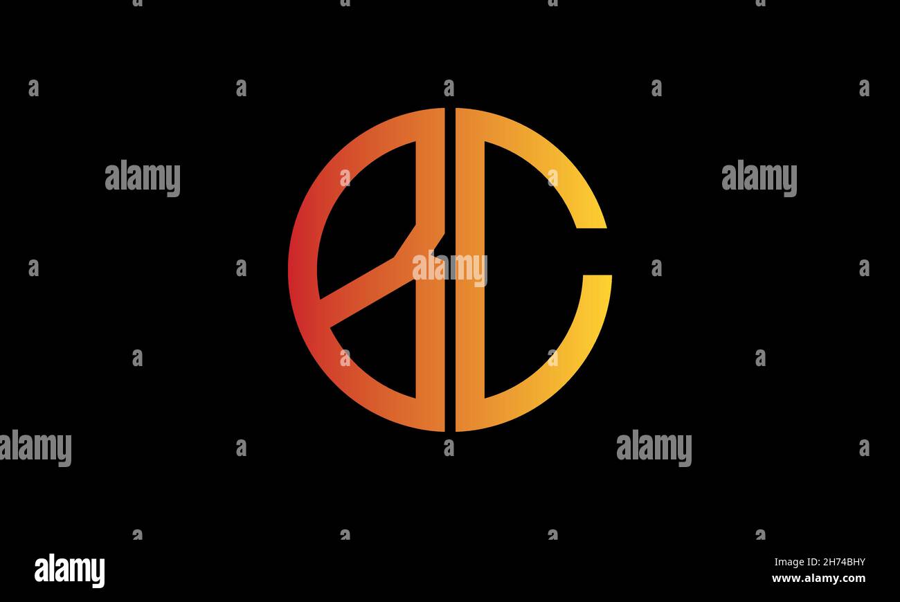 Alphabet BC or CB illustration monogram vector logo template in round ...