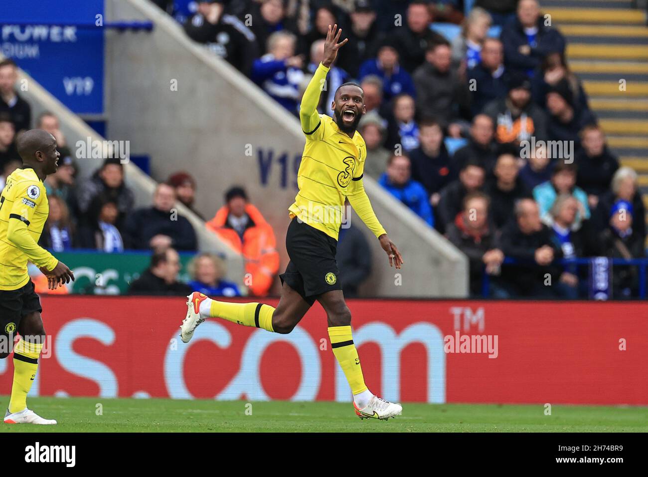 Antonio Rudiger #2 of Chelsea celebrates his goal to make it 0-1 Stock ...
