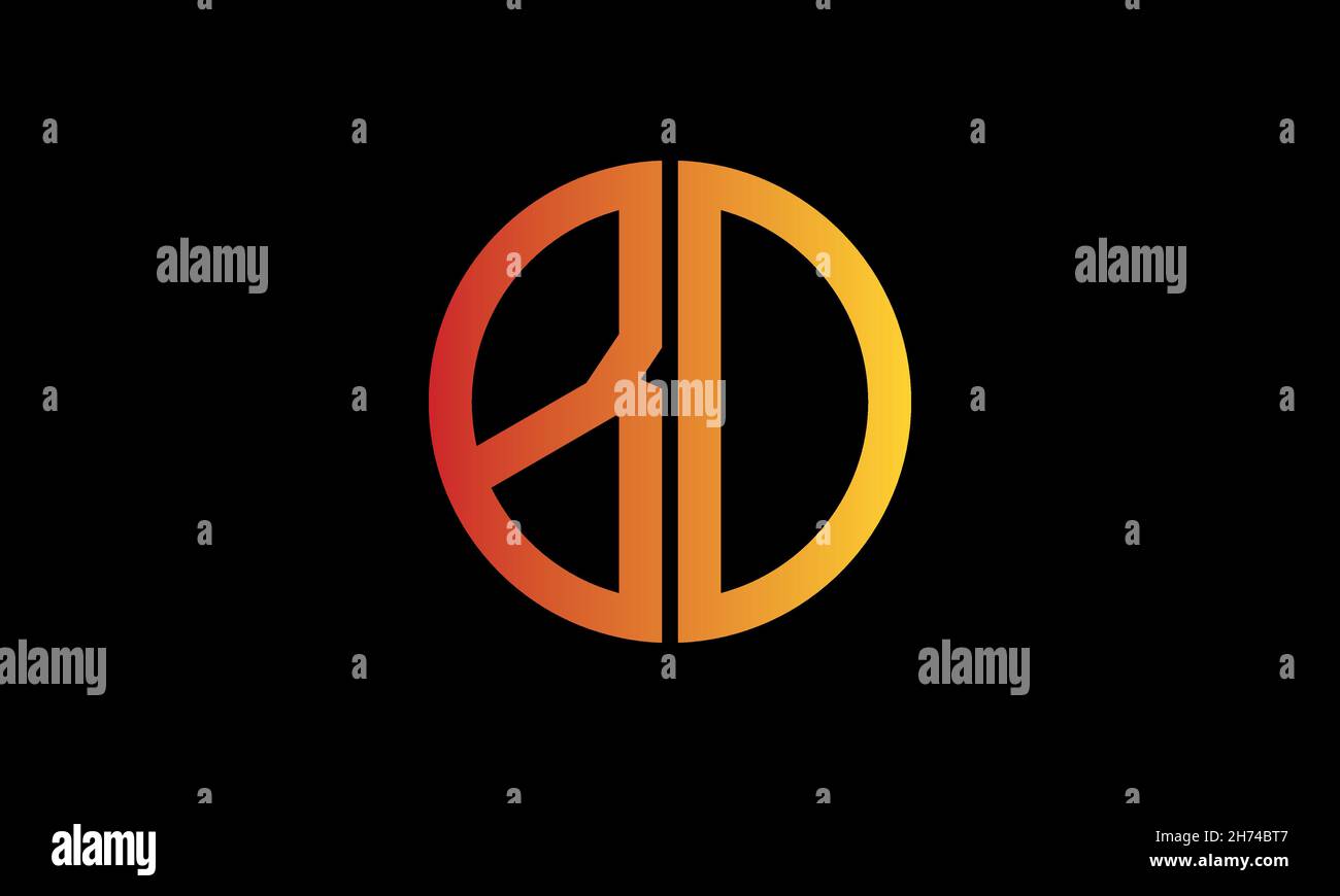 Alphabet BO or OB illustration monogram vector logo template in round ...