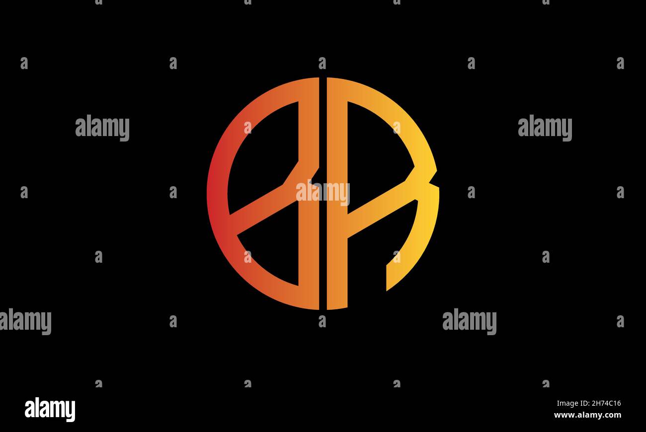 Alphabet BR or RB illustration monogram vector logo template in round ...
