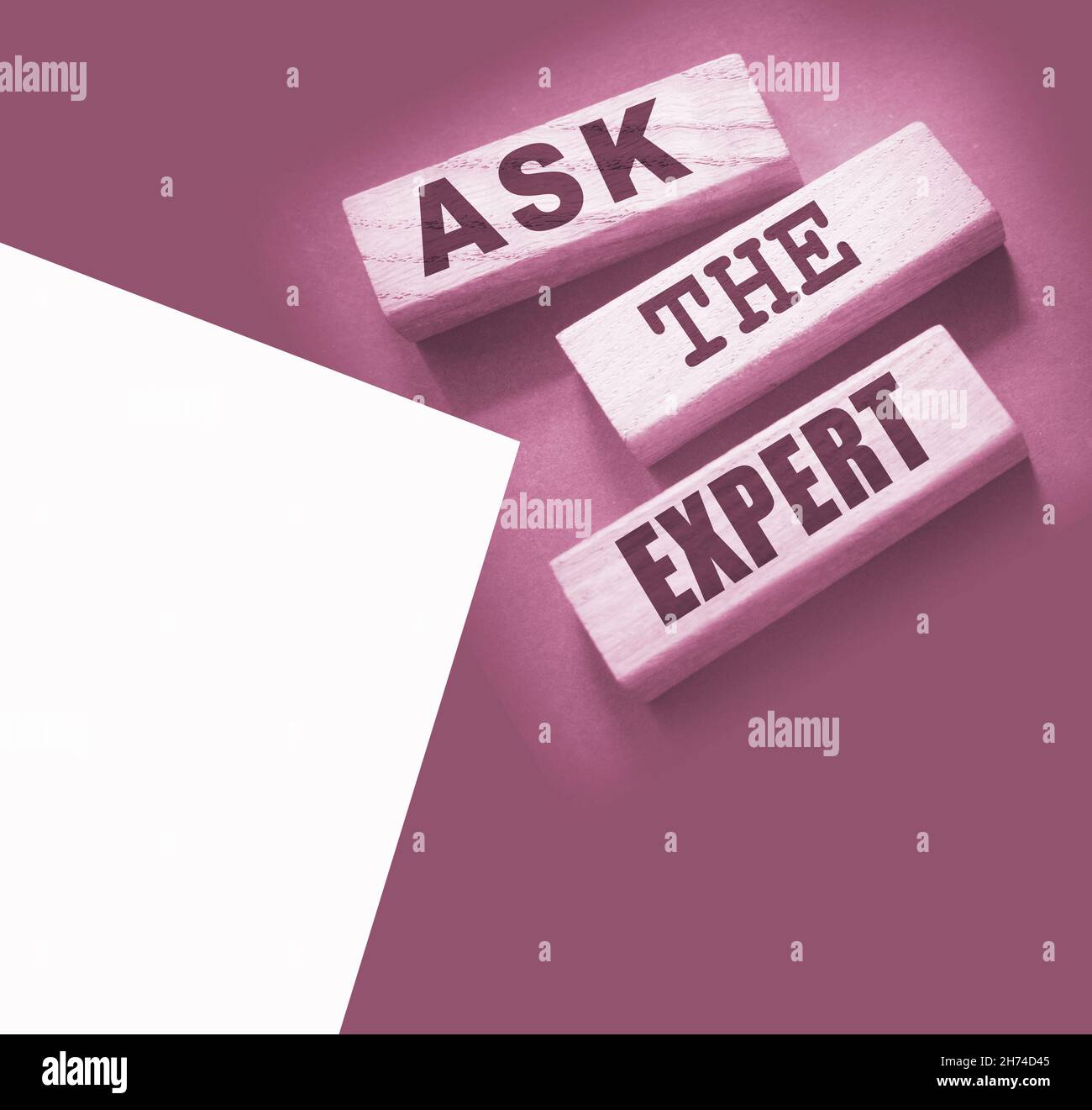Ask the Expert words on wooden blocks. Consulting a professional ...