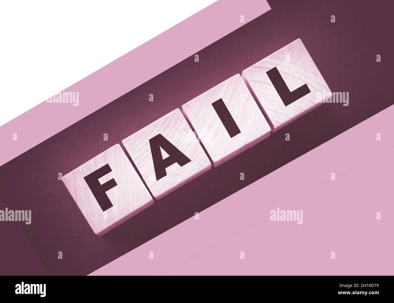 FAIL Word text Written In Wooden Cube blocks on black background ...
