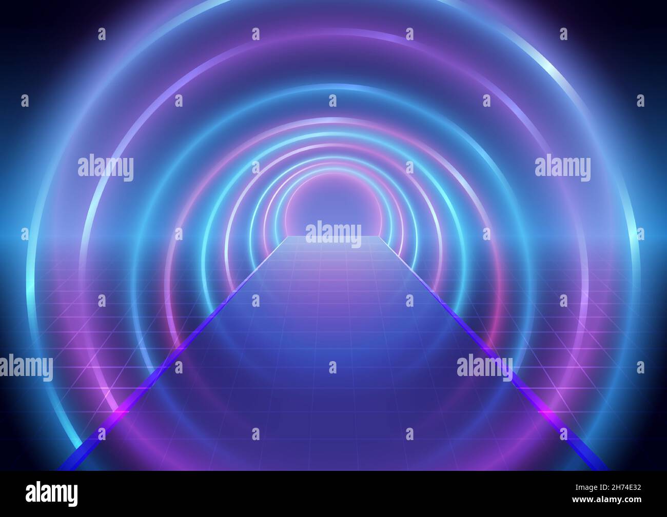 Endless neon tunnel Stock Vector Images - Alamy