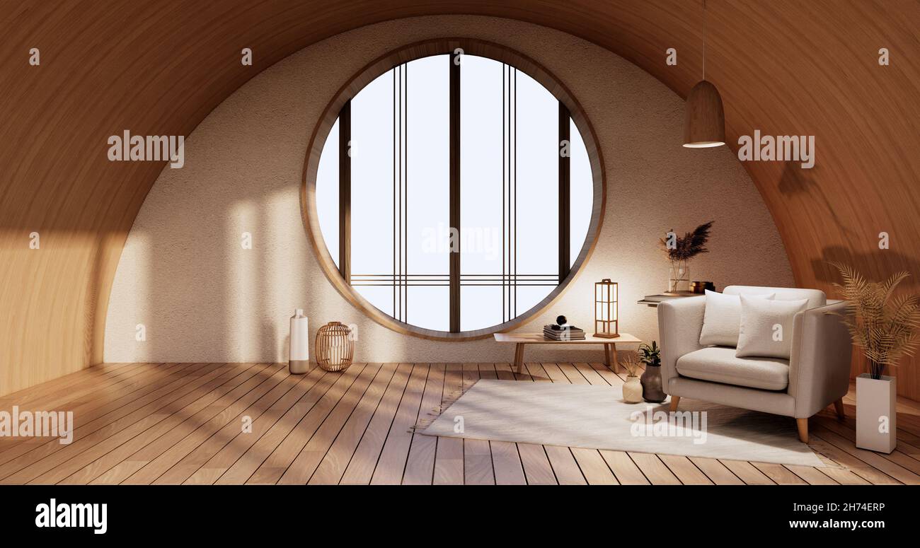 Minimalist interior ,Sofa furniture and plants, modern room design.3D ...