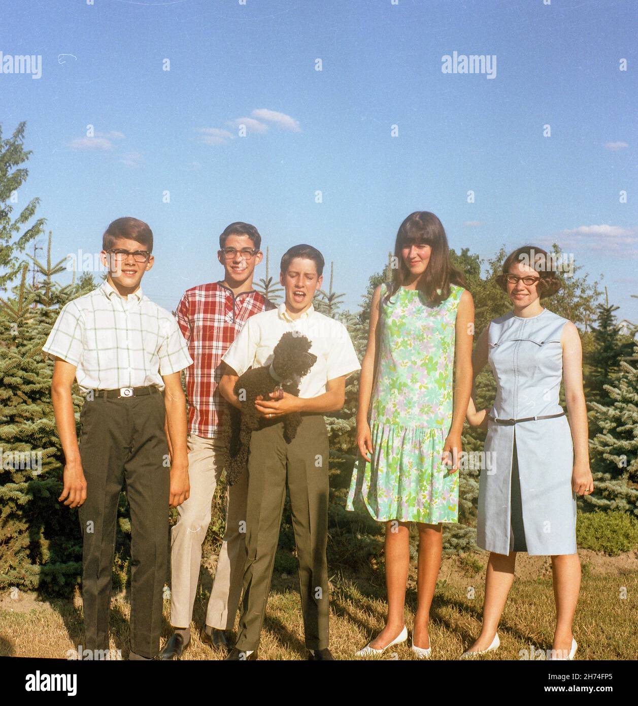 1966 two families of cousins pose for a picture, USA Stock Photo - Alamy