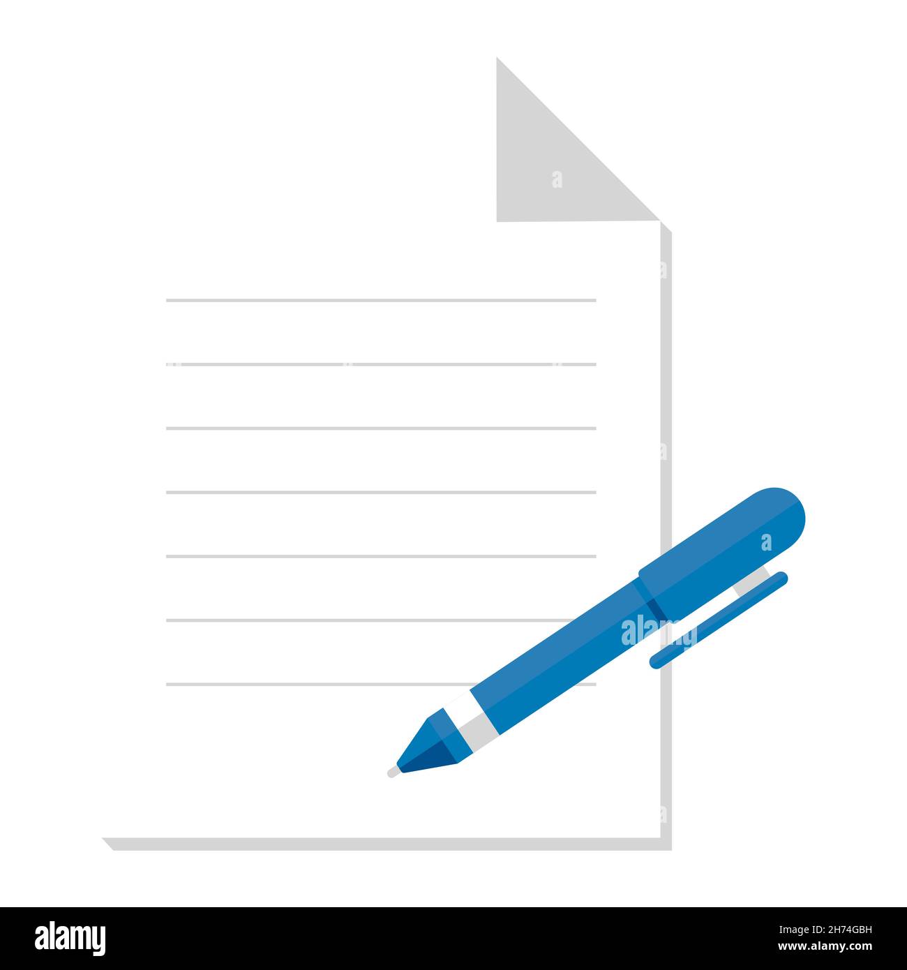 paper document and pen Stock Vector Image & Art - Alamy