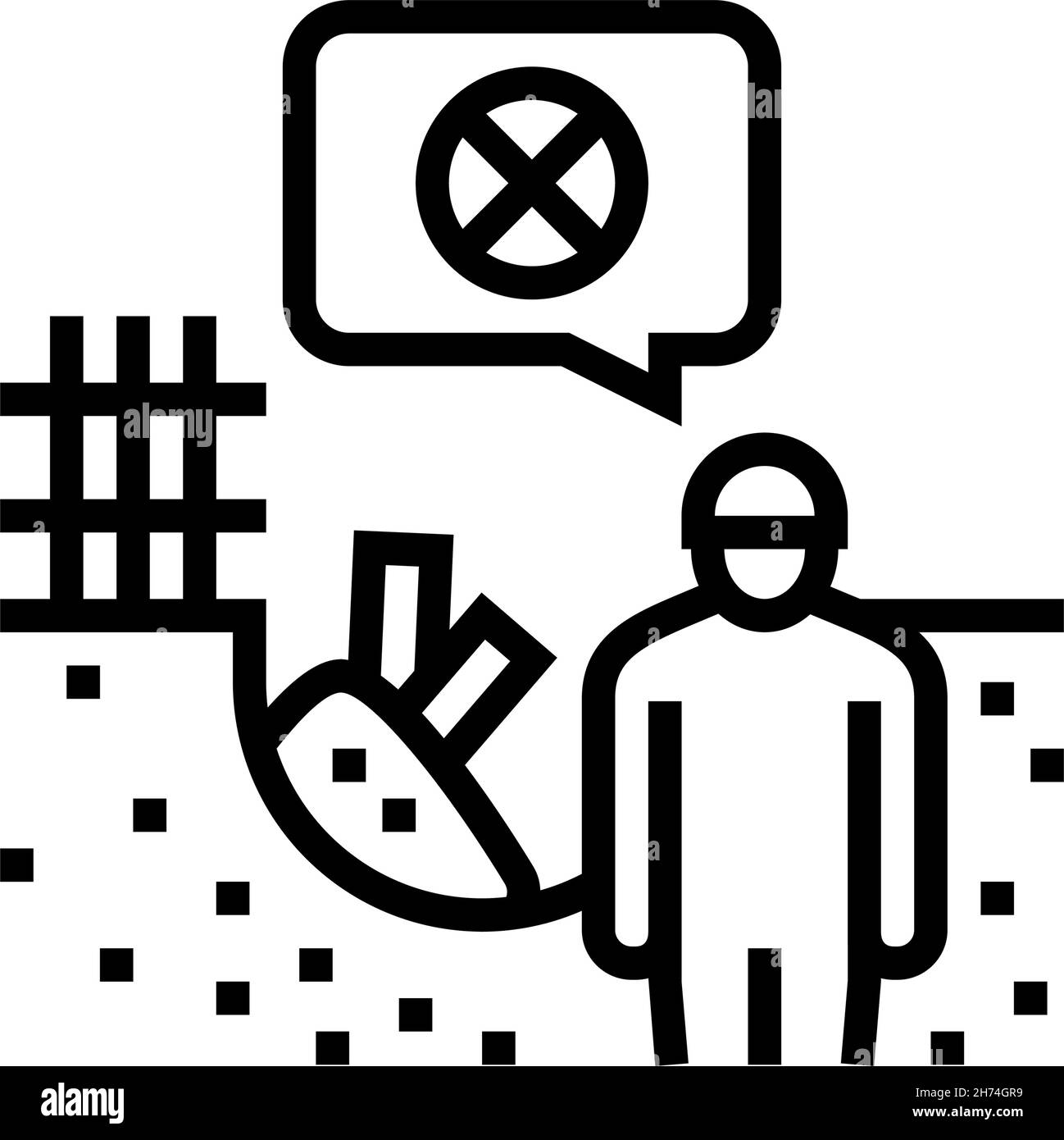 contaminated soil removal line icon vector illustration Stock Vector ...