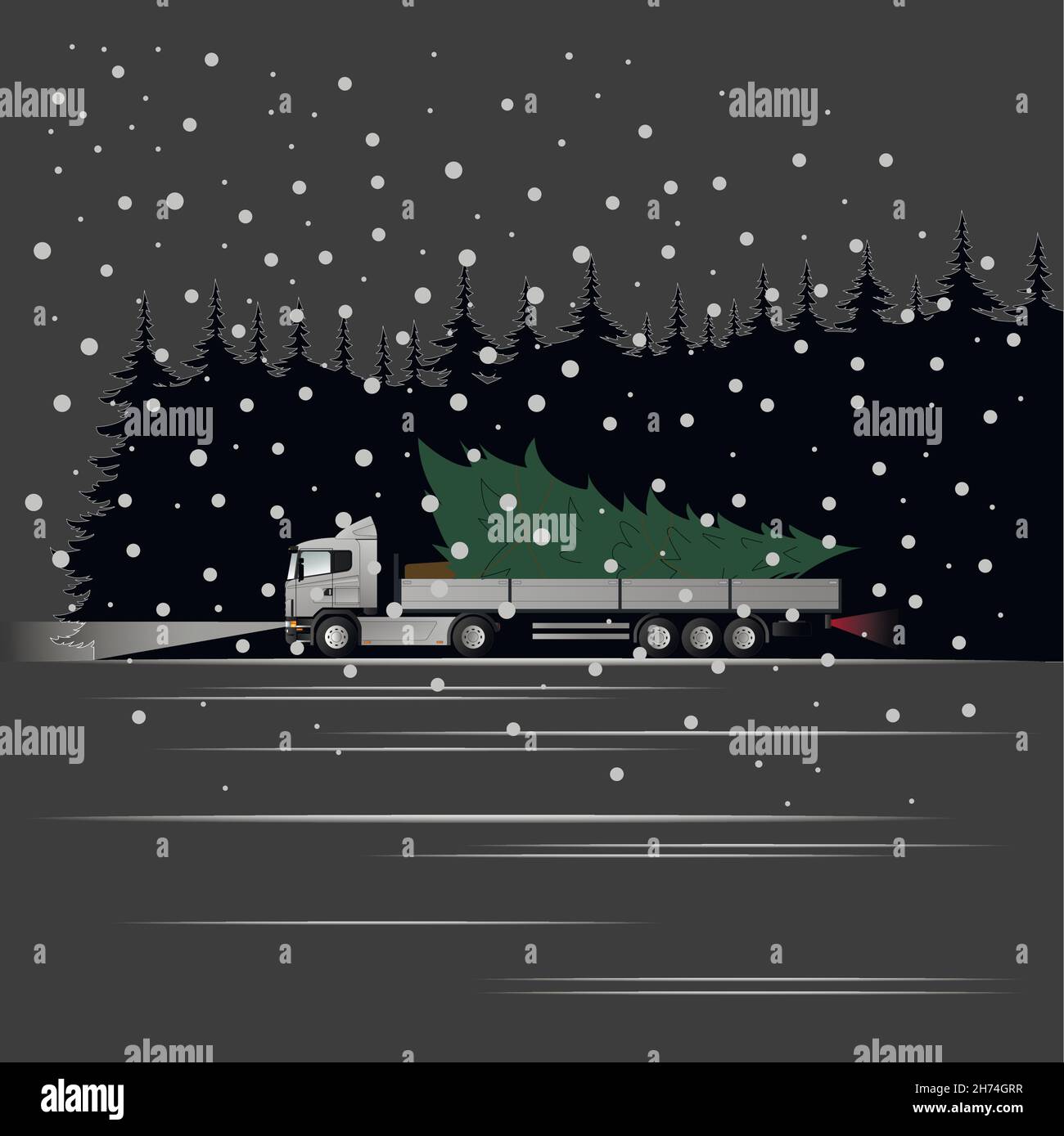 Car heavy snowfall Stock Vector Images - Alamy