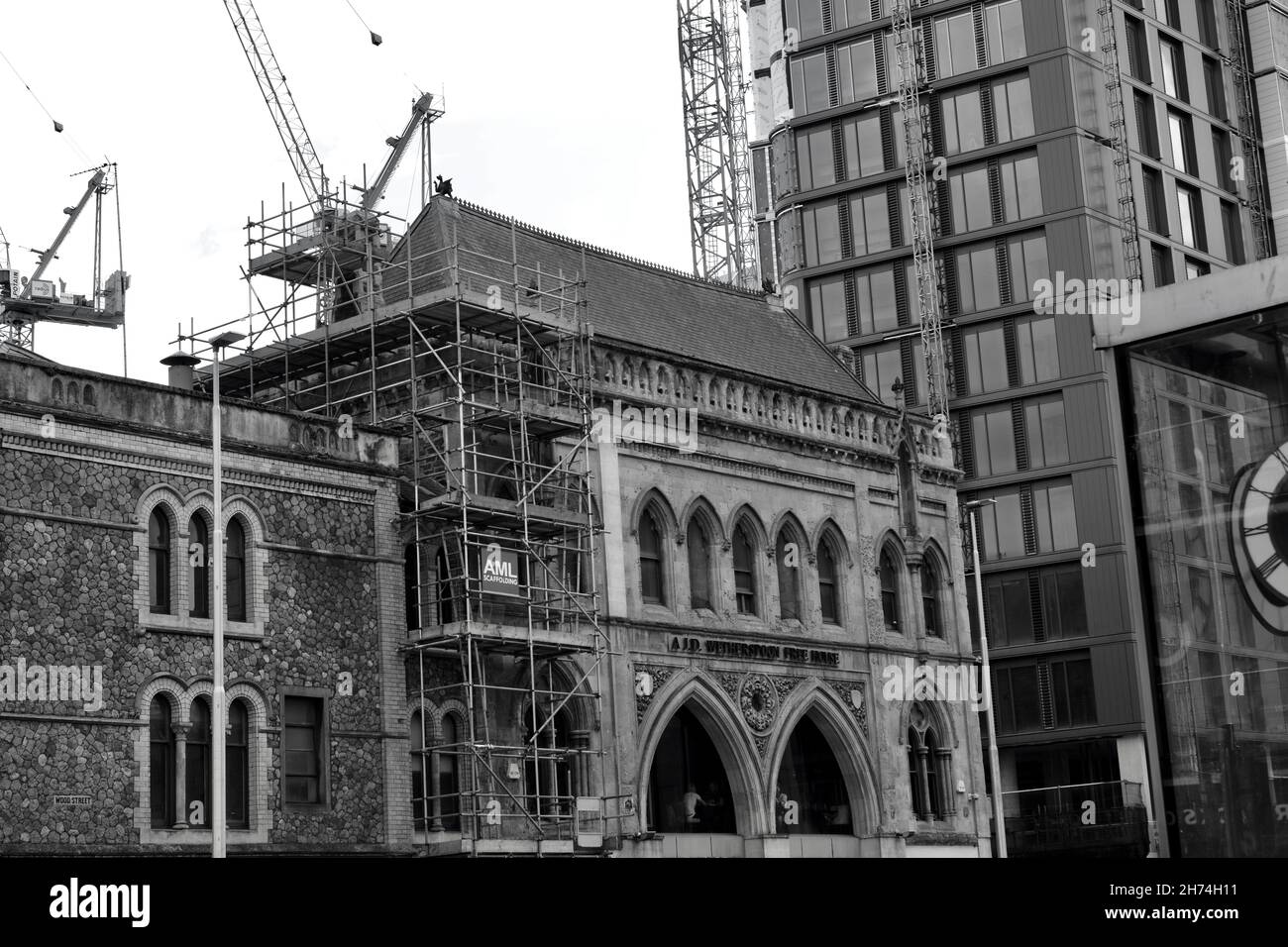 Architectural detail in the buildings in and around Cardiff City Centre ...
