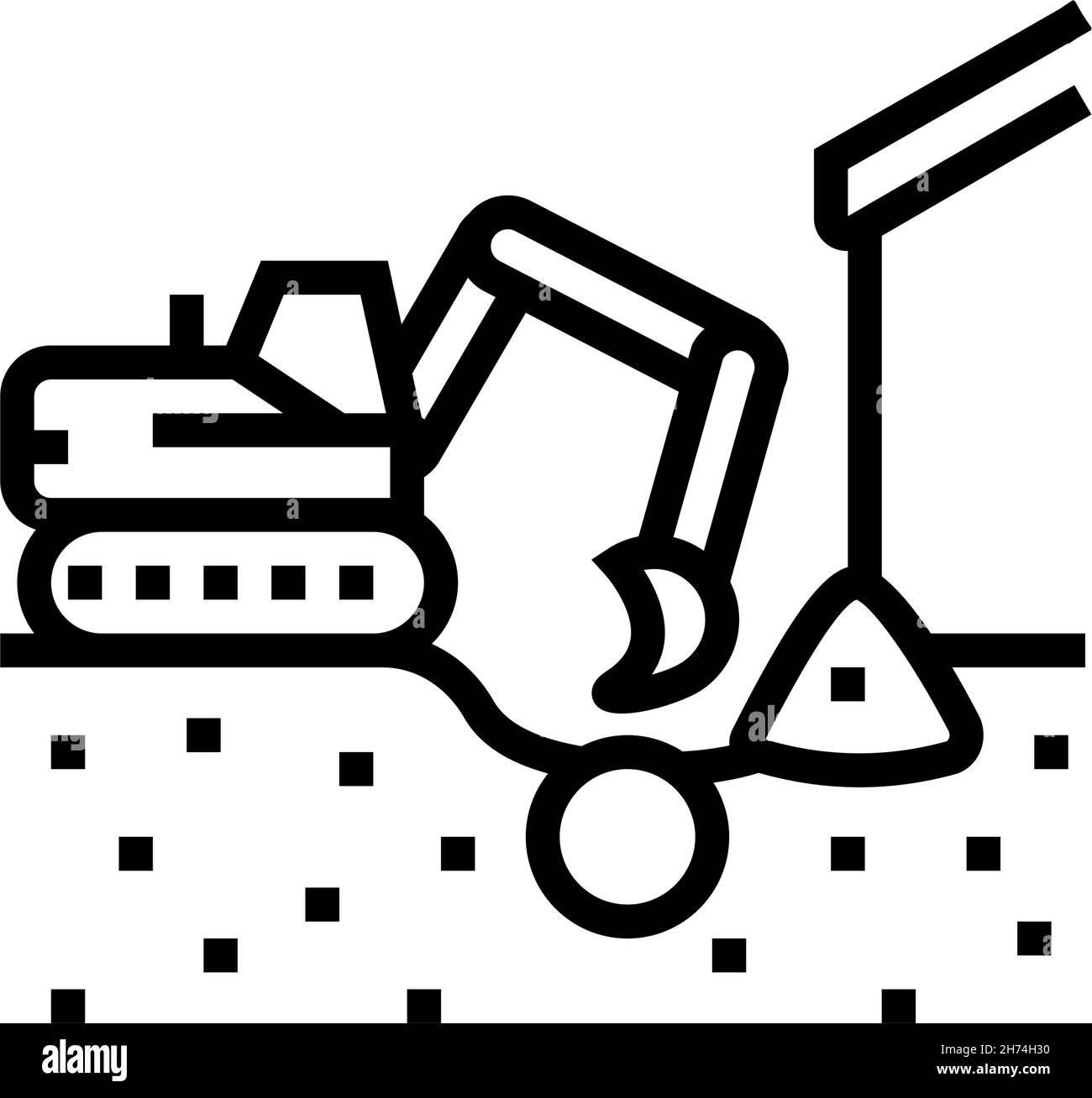 excavation pipe from ground line icon vector illustration Stock Vector ...