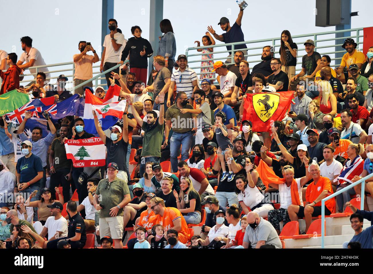 Circuit atmosphere - fans in the grandstand. Qatar Grand Prix, Saturday ...