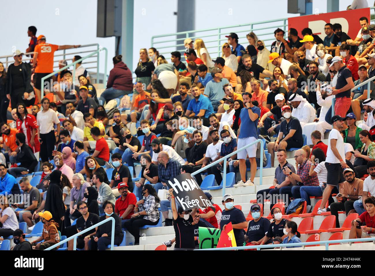 Circuit atmosphere - fans in the grandstand. Qatar Grand Prix, Saturday ...