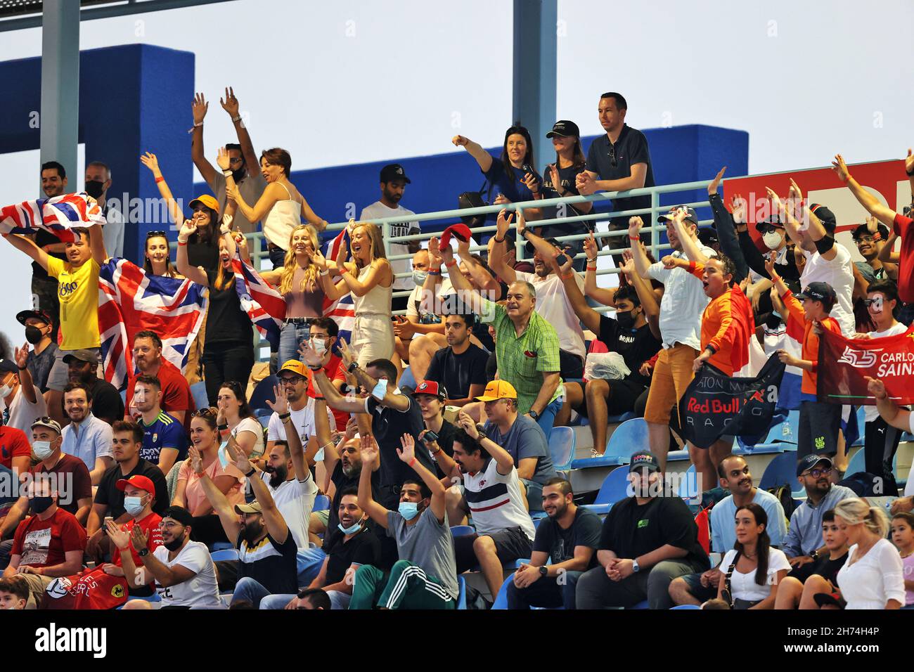 Circuit atmosphere - fans in the grandstand. Qatar Grand Prix, Saturday ...