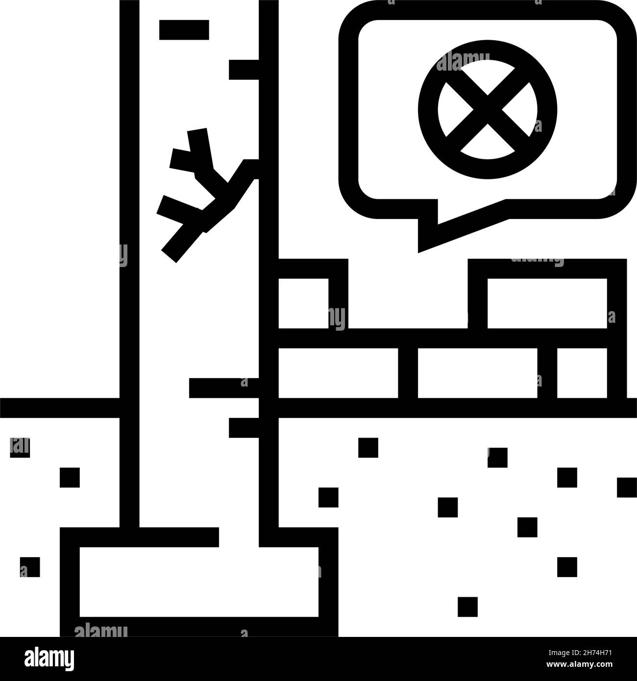 heavy below grade foundations line icon vector illustration Stock ...