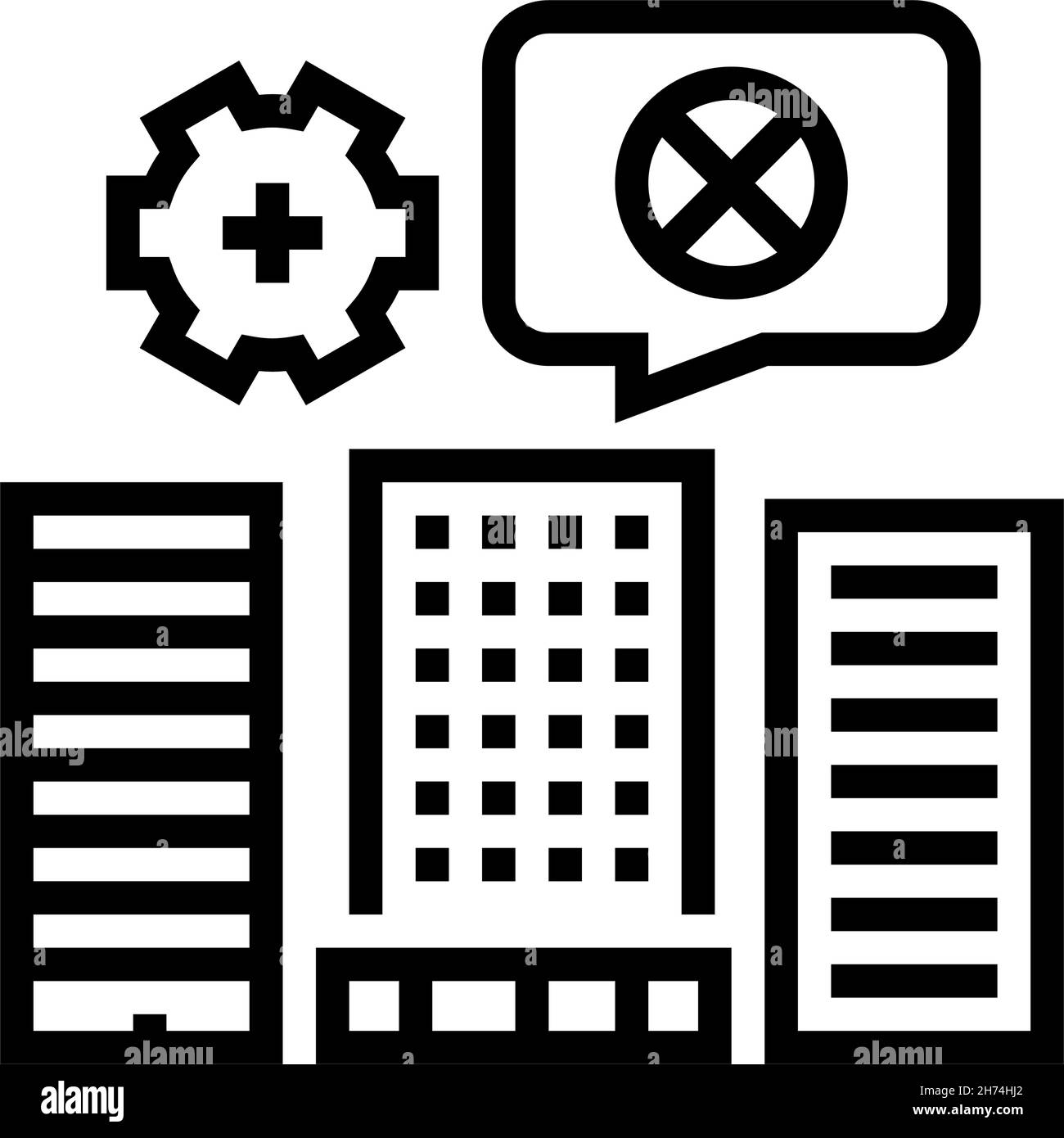 selective exterior demolition line icon vector illustration Stock ...