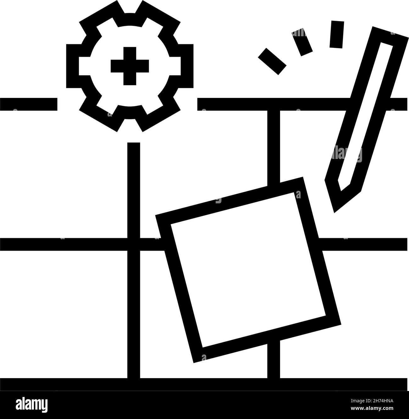 tile dismantling line icon vector illustration Stock Vector Image & Art ...