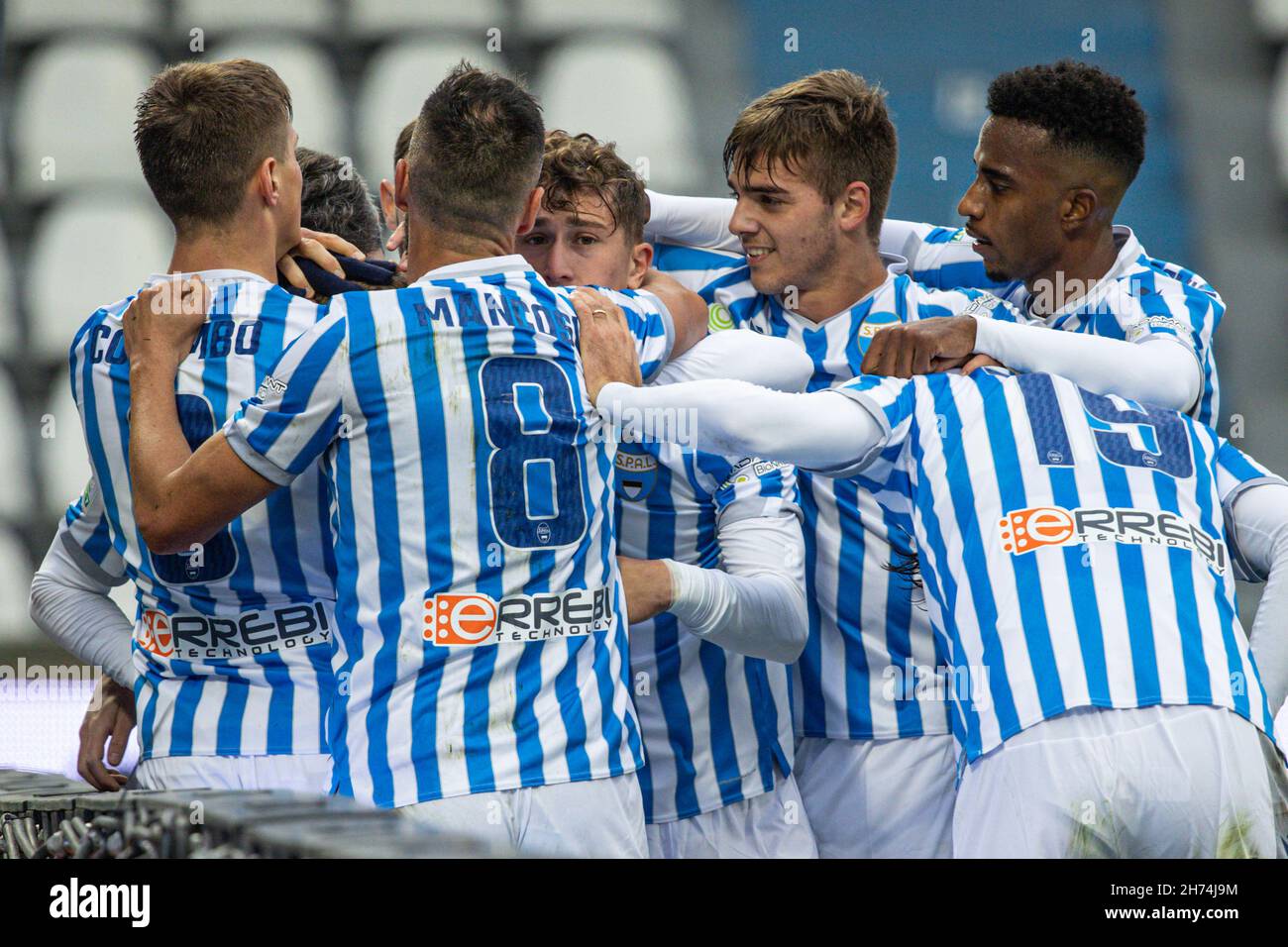 Ferrara, Italy. 20th Nov, 2021. CELEBRATES AFTER THE GOAL OF LORENZO ...