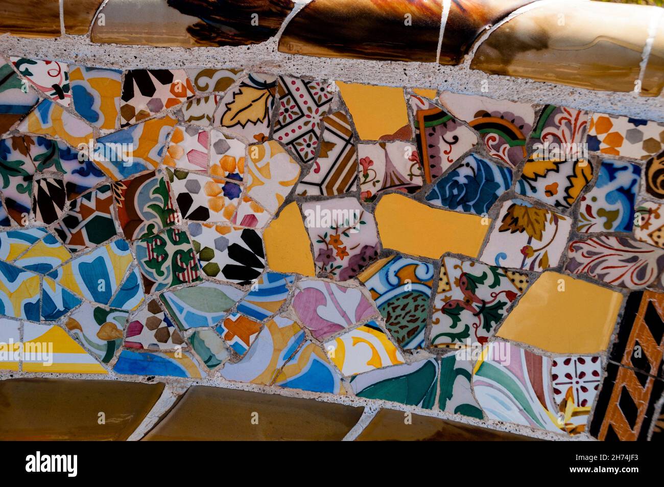 The Serpentine Bench in Park Güell in Barcelona, Spain Stock Photo - Alamy