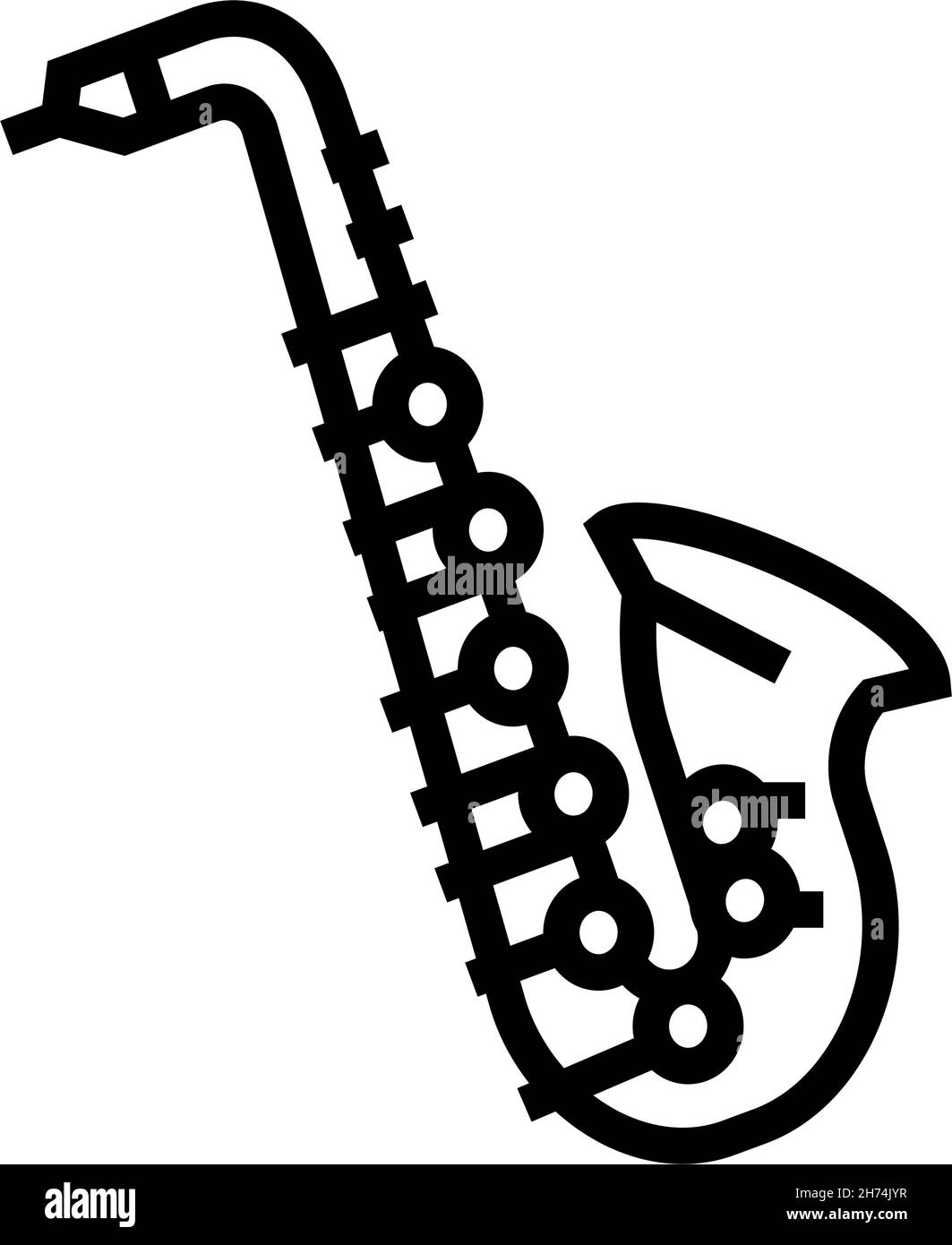 saxophone music instrument line icon vector illustration Stock Vector ...