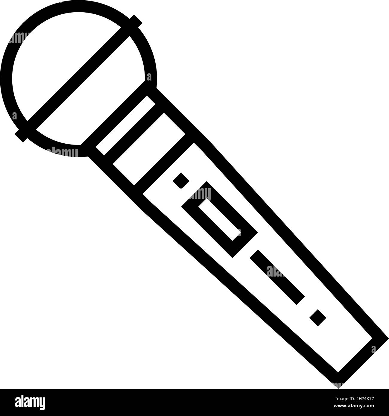 microphone electronic device for singing song line icon vector ...