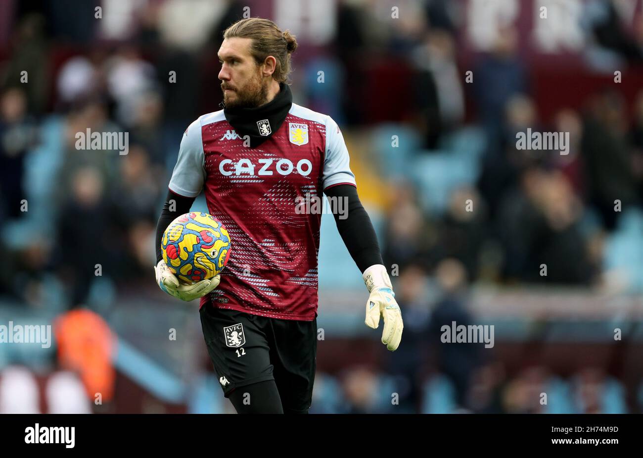 Aston Villa goalkeeper Jed Steer ahead of the Premier League match at ...
