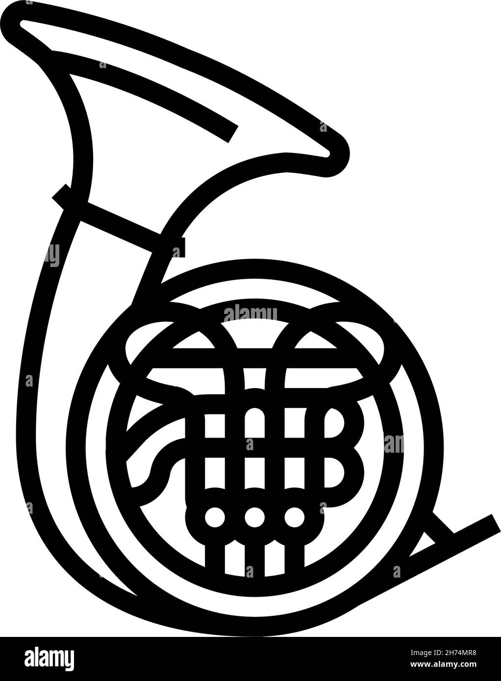 horn orchestra musician instrument line icon vector illustration Stock ...