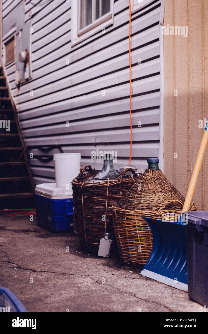 Wicker broom hi-res stock photography and images - Alamy