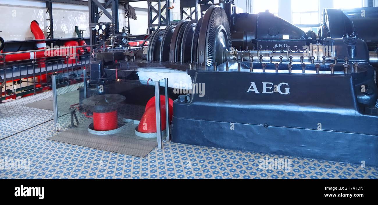 Interior of the Electricity museum in Lisbon belonging to Maat Stock ...