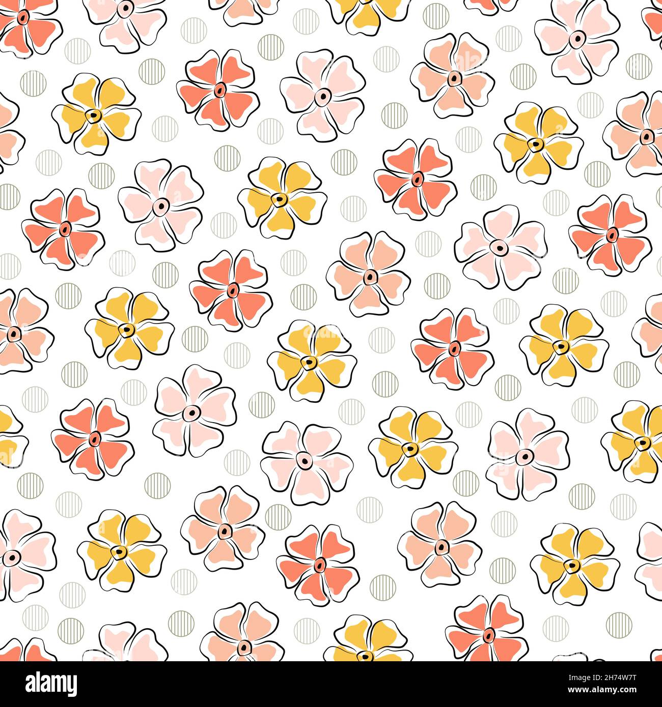 Artistic trendy vector seamless floral ditsy pattern design. Elegant ...