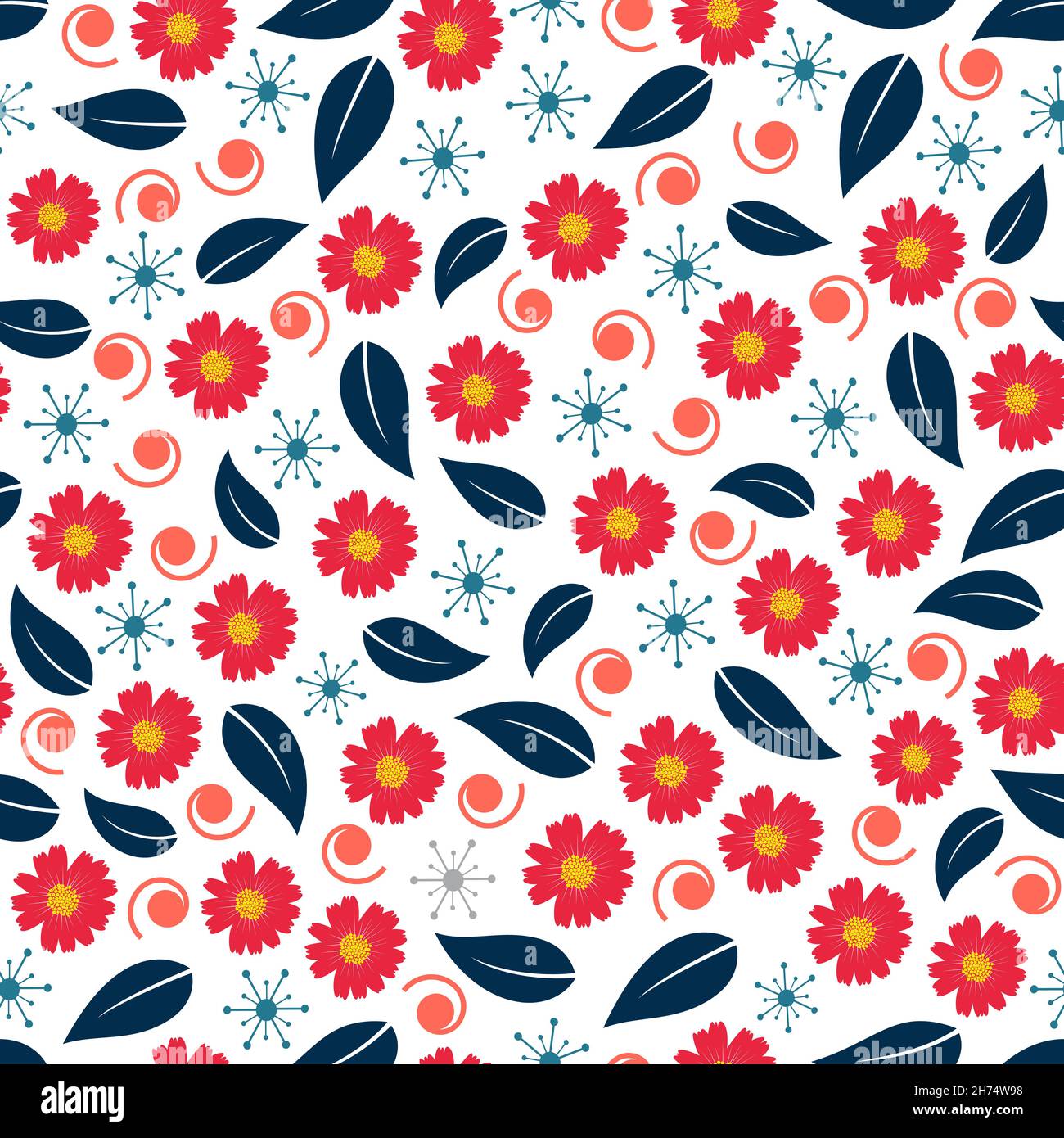 Creative stylish vector seamless floral ditsy pattern design. Luxurious ...