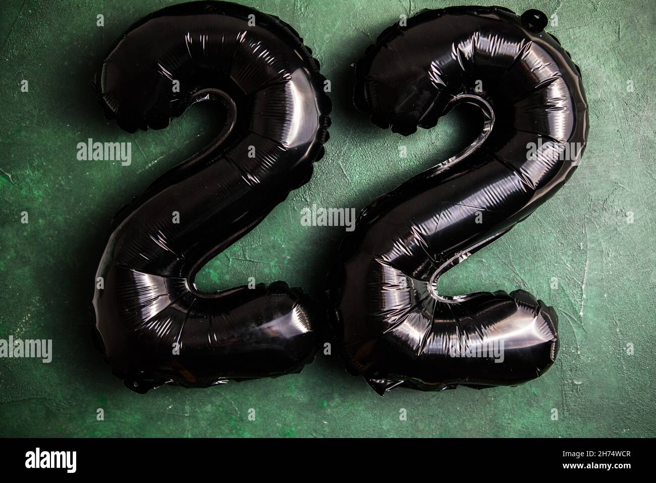 22 Black inflatable foil baloons set. Bright party decoration figures ...