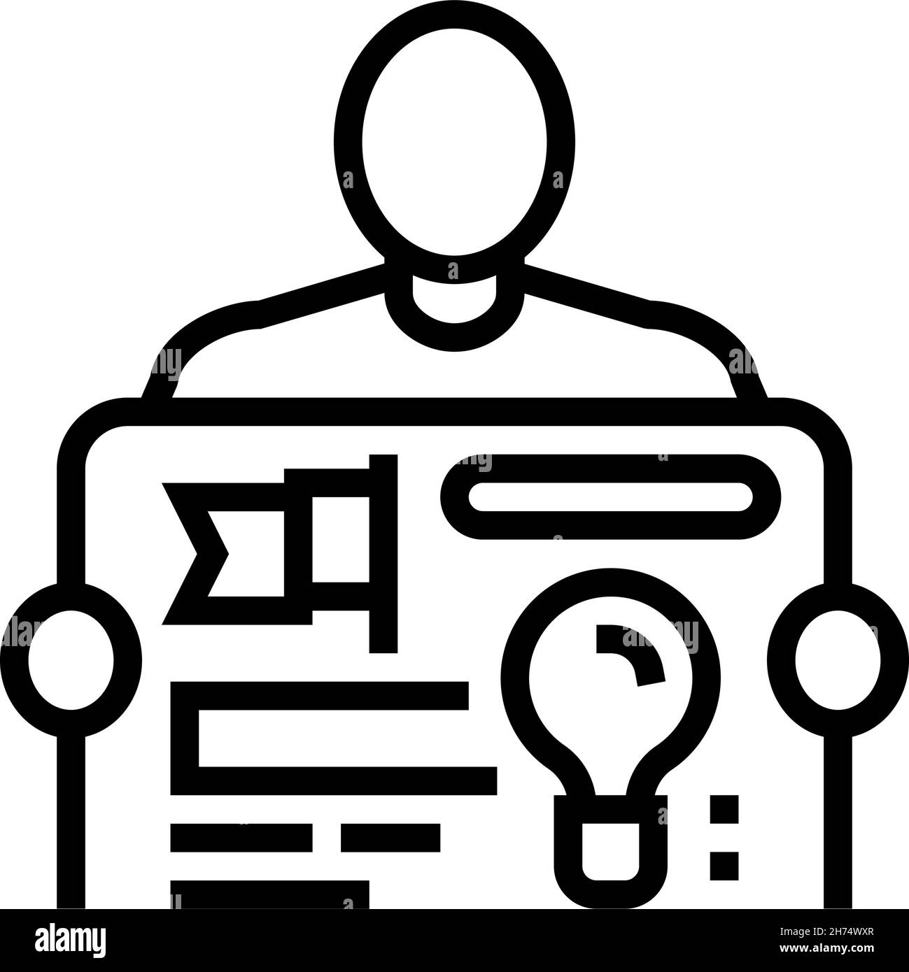 founder startup idea businessman line icon vector illustration Stock ...