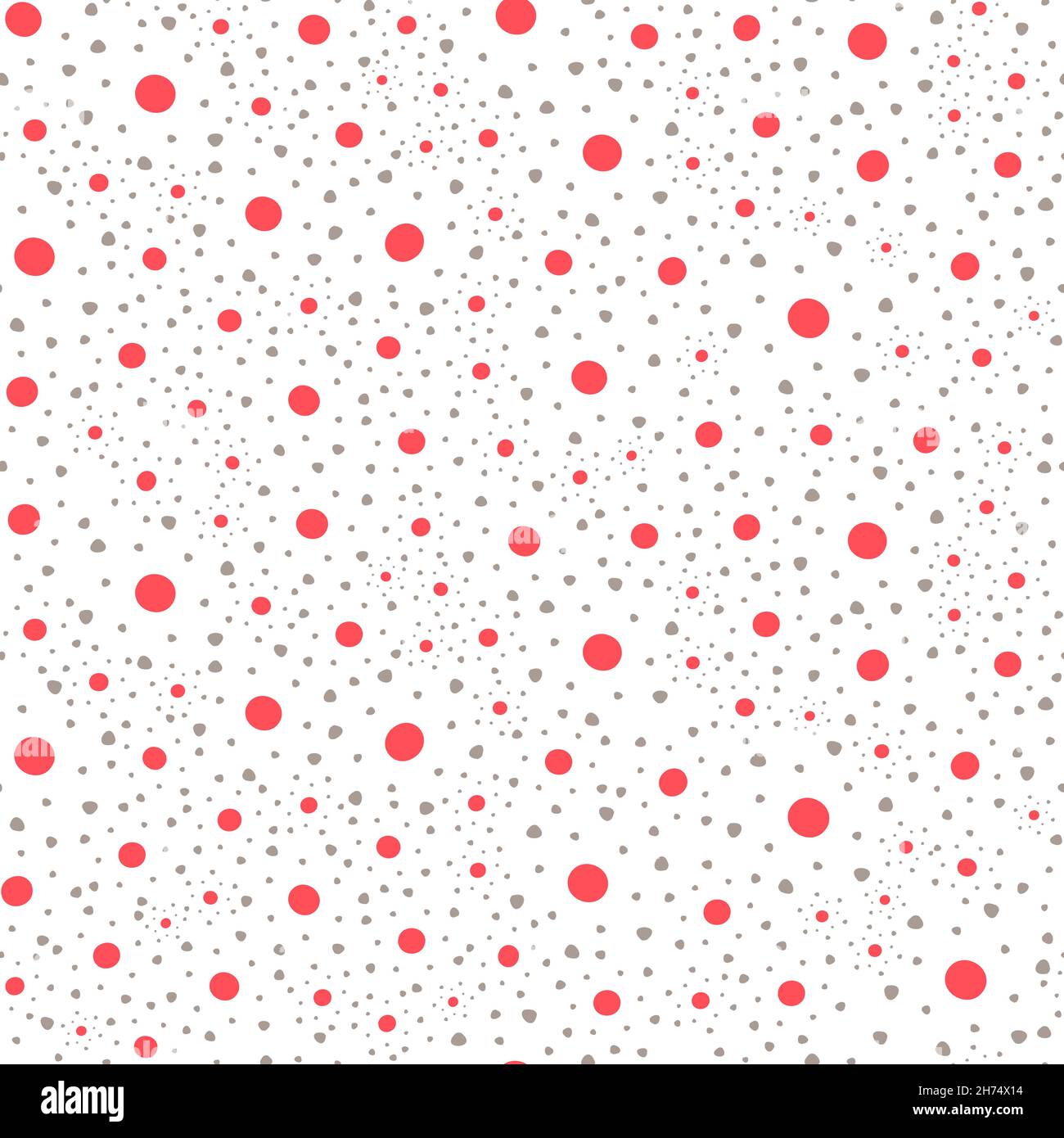 Trendy vector seamless polka dots and circles pattern design with white ...