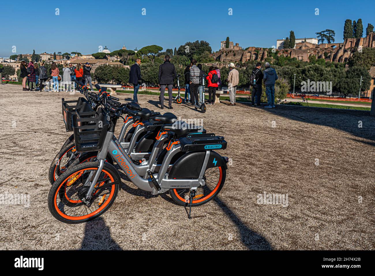 Electric Rental Bikes, Rome, Italy Stock Photo - Alamy