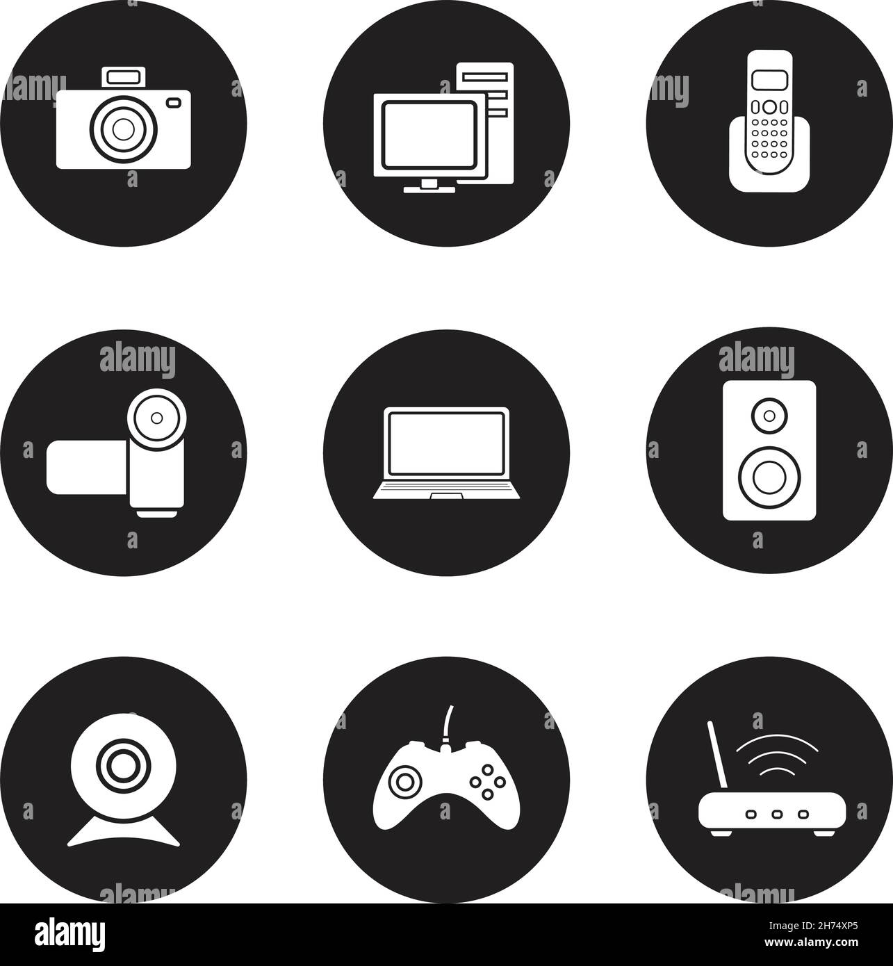 Consumer electronics black icons set Stock Vector Image & Art - Alamy