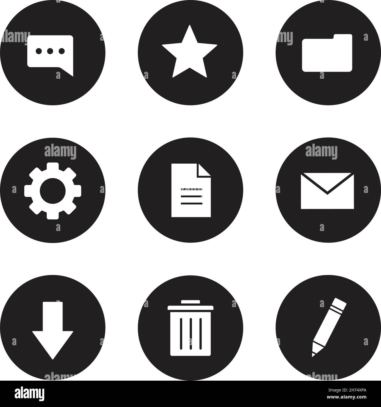 Digital icons set. Black Stock Vector Image & Art - Alamy