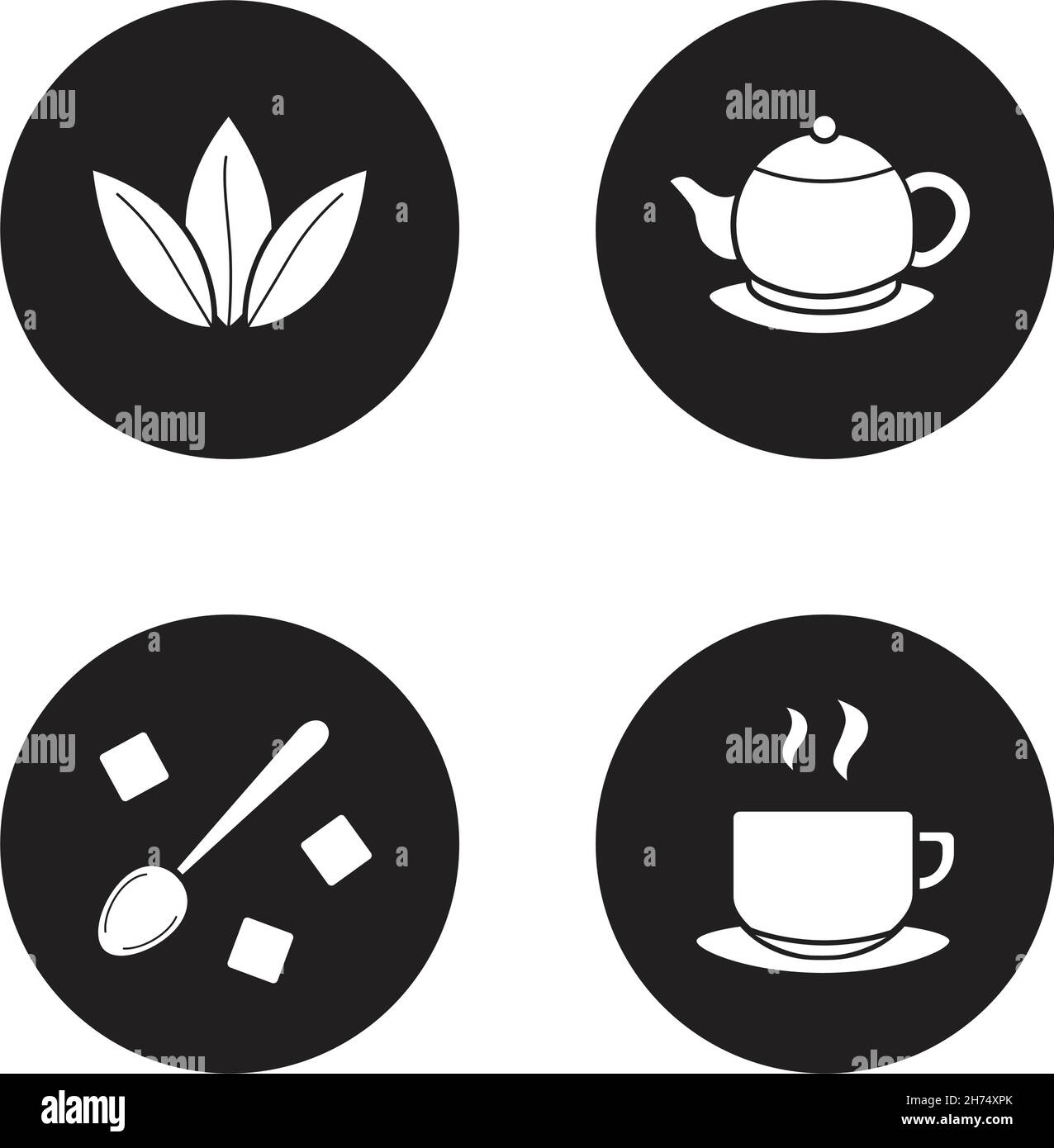 Tea items simple icons set Stock Vector Image & Art - Alamy