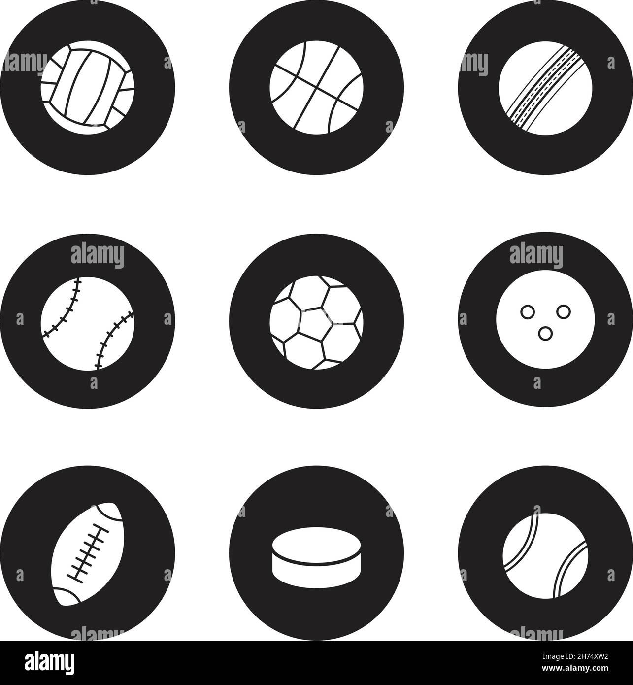 Sport balls black icons set Stock Vector Image & Art - Alamy