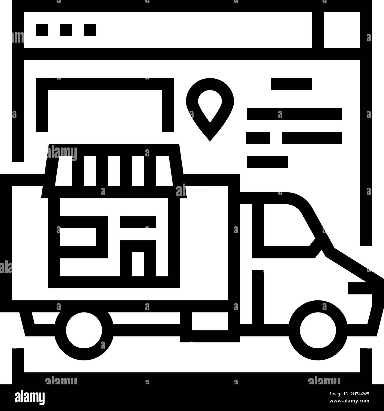 distribution and delivery service line icon vector illustration Stock ...