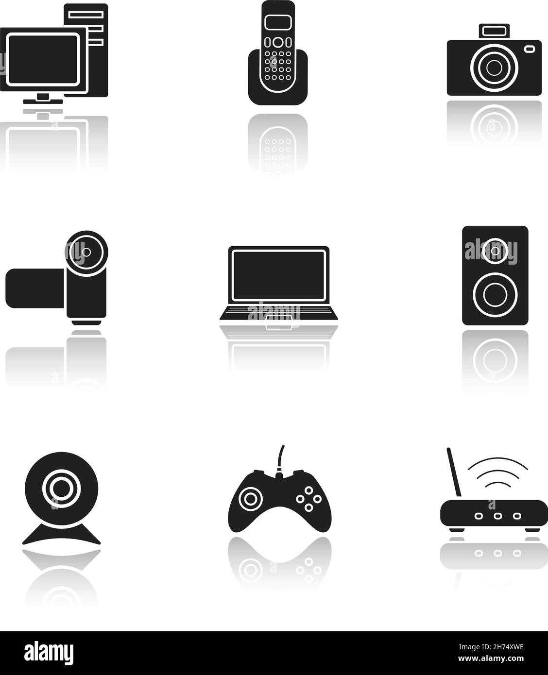 Electronic equipment drop shadow icons set Stock Vector Image & Art - Alamy