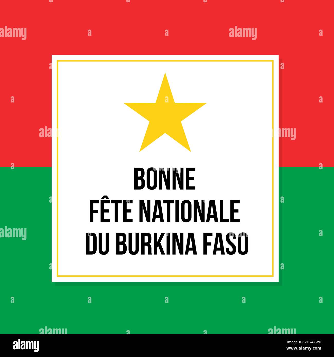 Burkina Faso National Day typography poster in French language with ...
