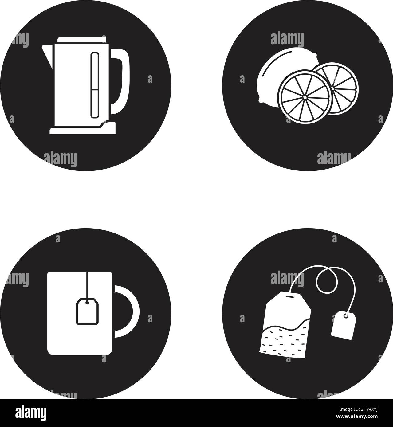 Tea icons set. Black Stock Vector Image & Art - Alamy