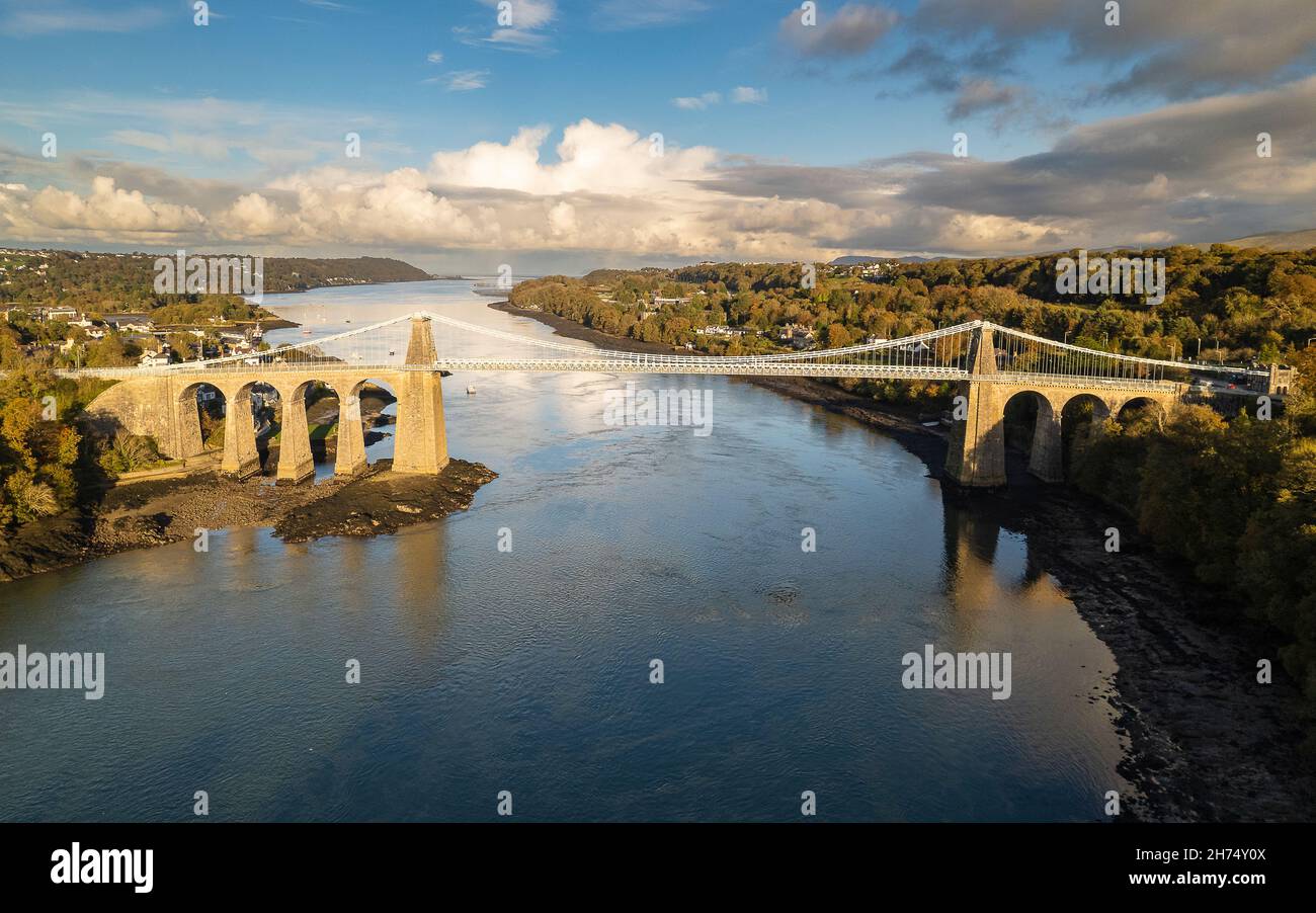 Anglesey, Menai Bridge, Aerial View 2 Stock Photo - Alamy