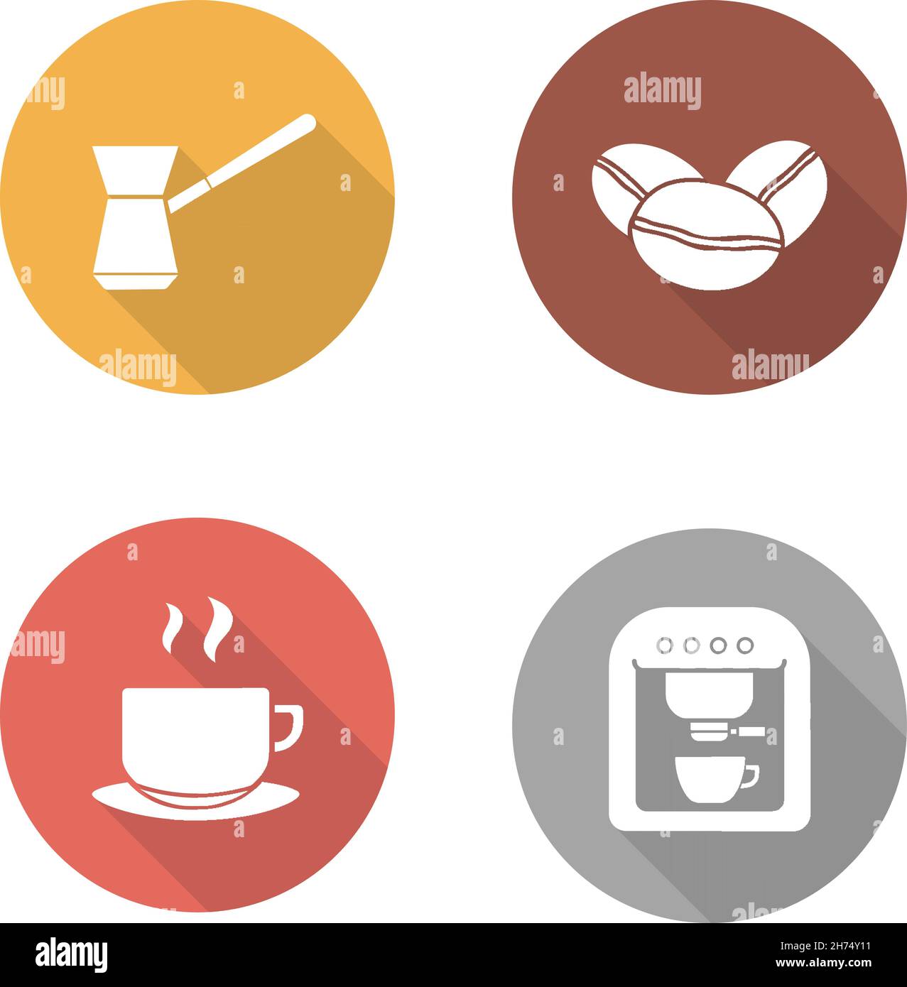 Coffee flat design icons set Stock Vector Image & Art - Alamy