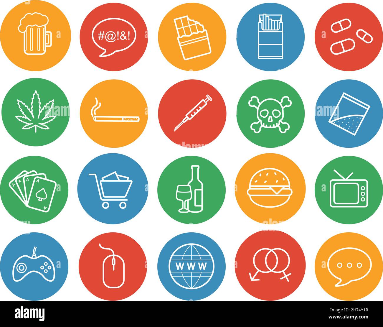 Bad habits color linear icons set Stock Vector Image & Art - Alamy Bad habits color linear icons set Stock Vector Image & Art - Alamy