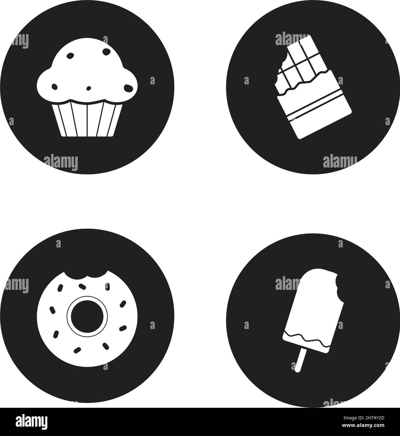 Confectionery icons set. Black Stock Vector Image & Art - Alamy