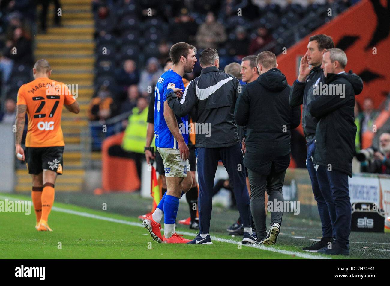 Gary Gardner #20 of Birmingham City is shown a red card and sent off ...